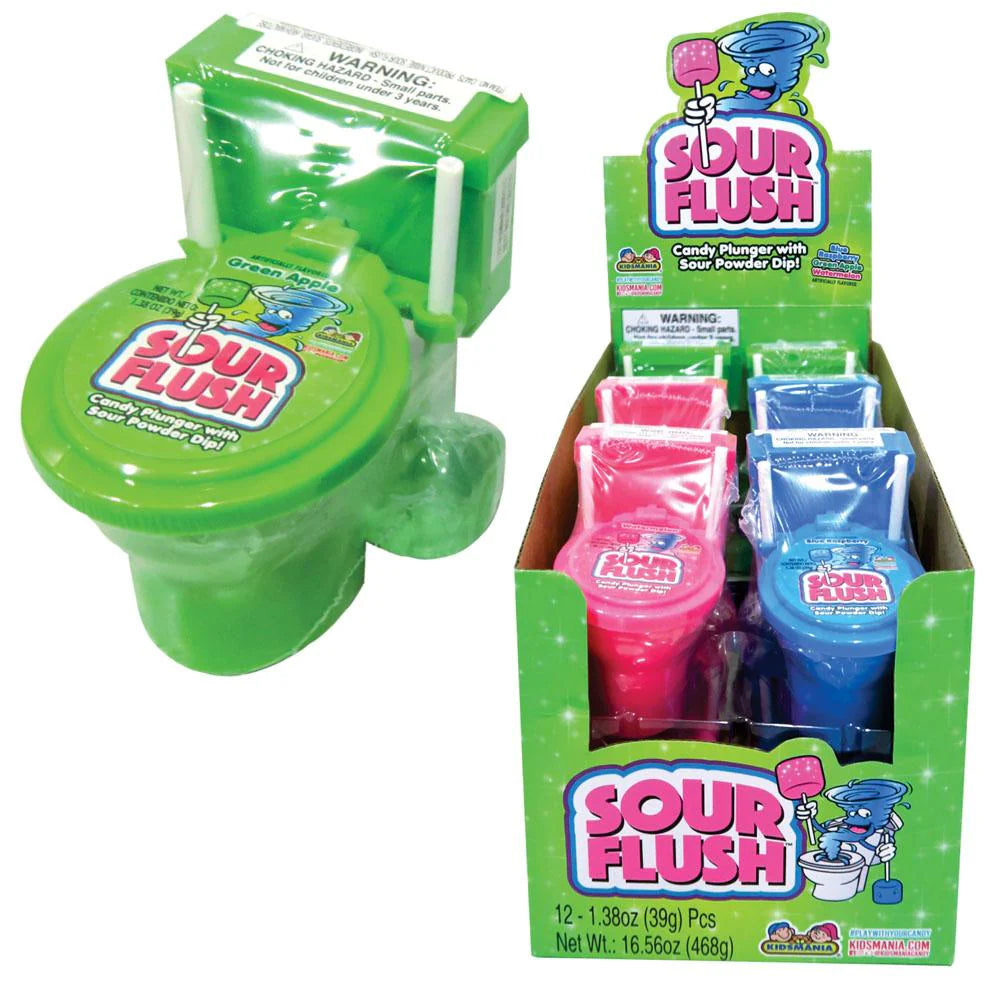 Sour Flush Candy Toilet with Sour Powder Dip 12 ct. — Sugar Bear Candy