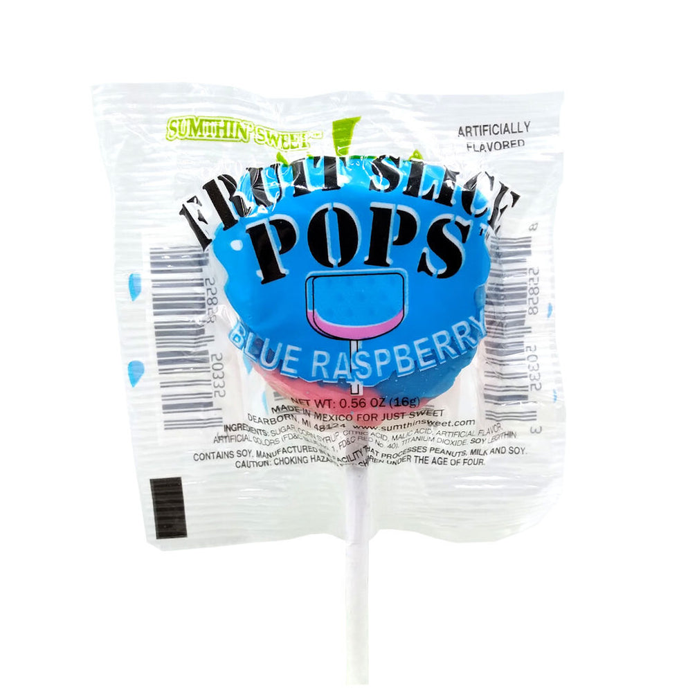 Fruit Slice Pops Blue Raspberry 48 ct. — Sugar Bear Candy