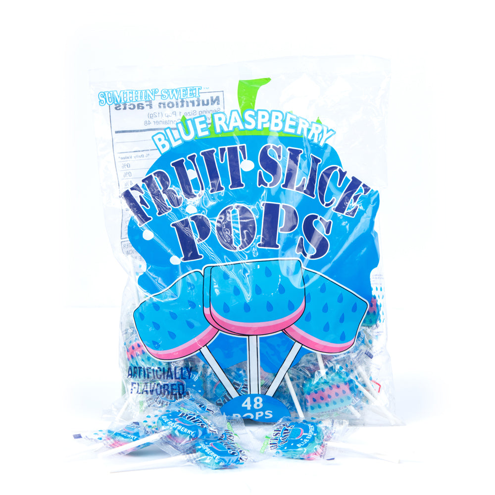 Fruit Slice Pops Blue Raspberry 48 ct. — Sugar Bear Candy