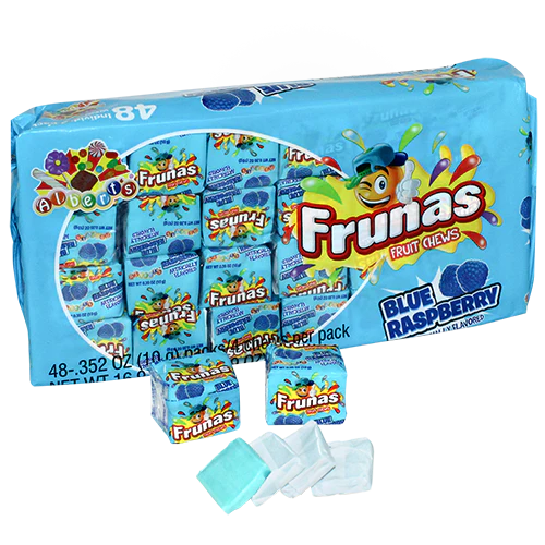 Frunas Fruit Chews Blue Raspberry 48 ct. — Sugar Bear Candy