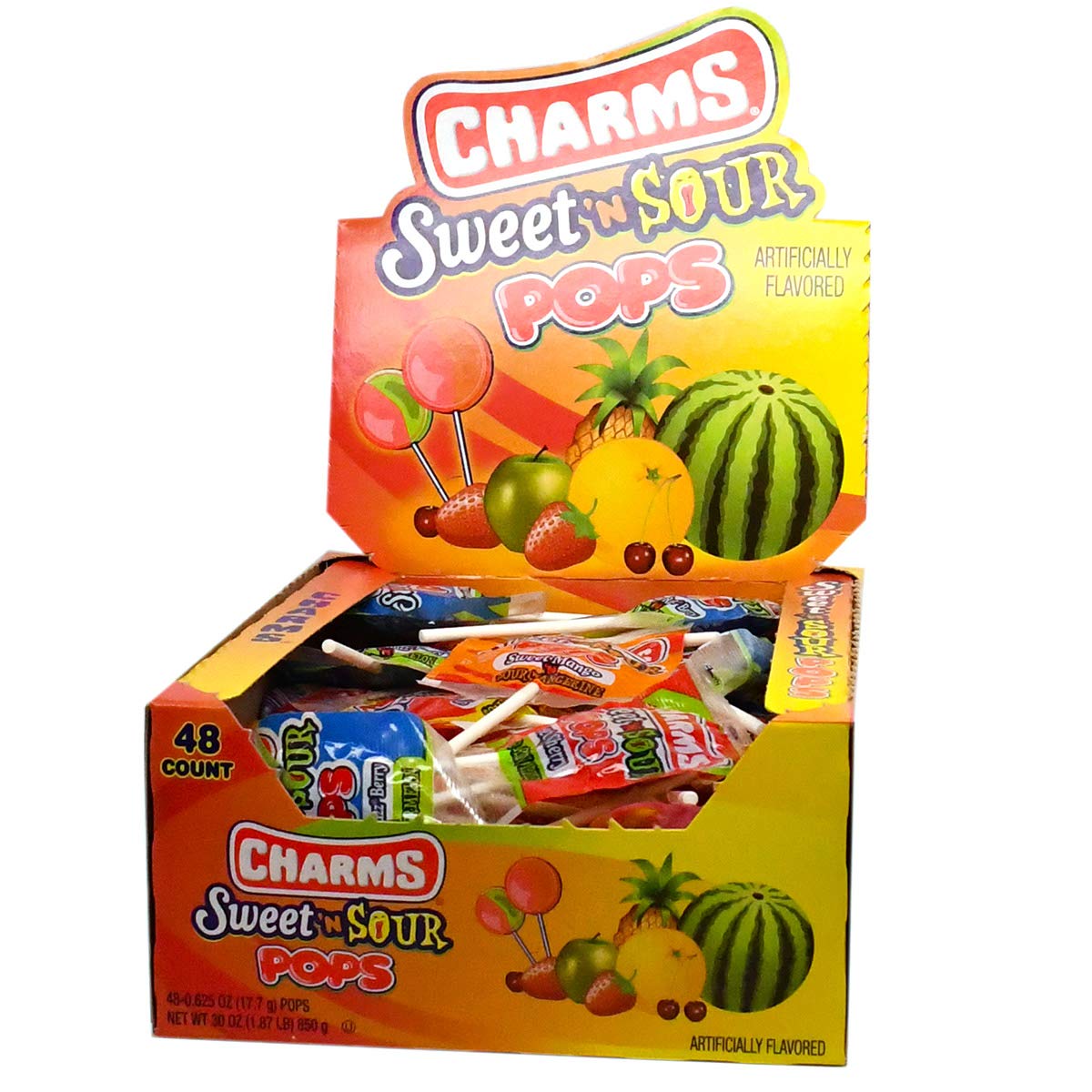 Charms Sweet And Sour Flat Pops 48 ct. — Sugar Bear Candy