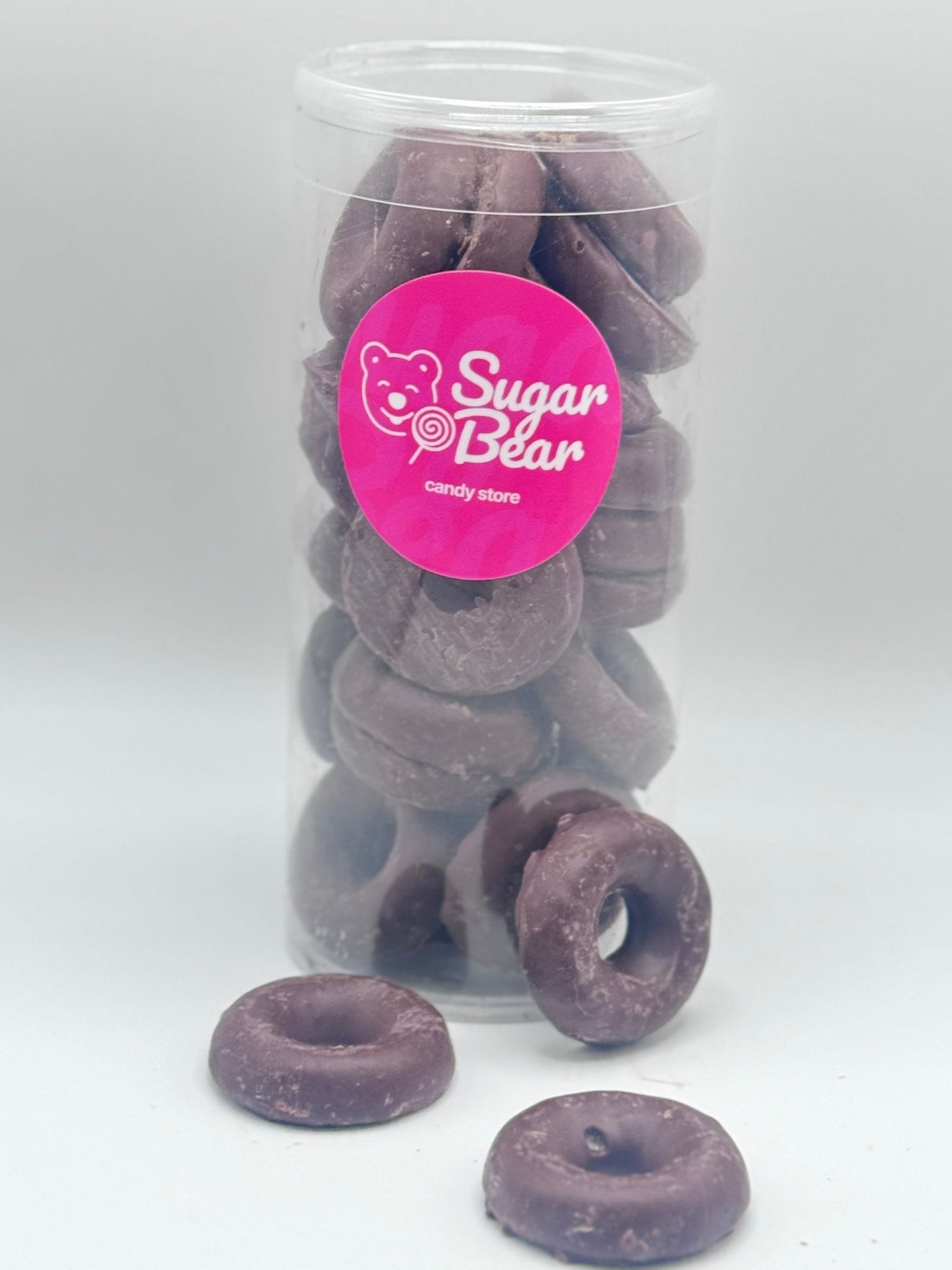 Dark Chocolate Covered Raspberry Jelly Rings | Sugar Bear Candy