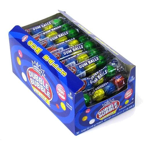 Dubble Bubble Assorted Fruit Flavored Gumballs 36 ct. — Sugar Bear Candy