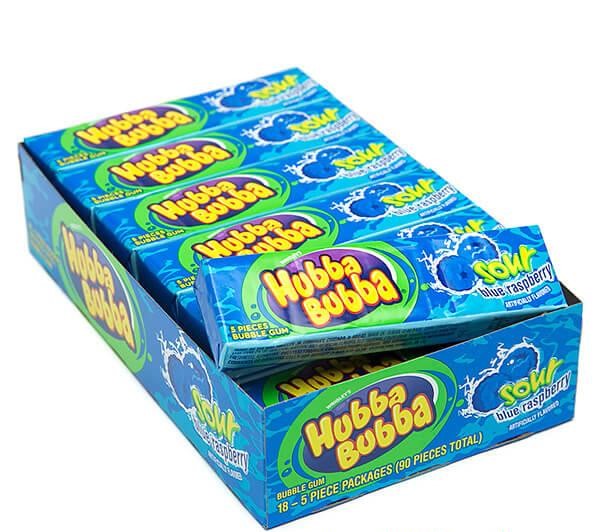 Hubba Bubba Max Gum Sour Blue Raspberry 18 ct. — Sugar Bear Candy