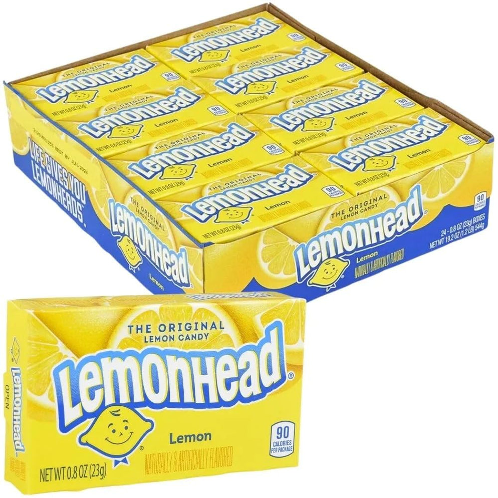 Lemonhead Hard Candy, Theater Boxes 24 ct. — Sugar Bear Candy