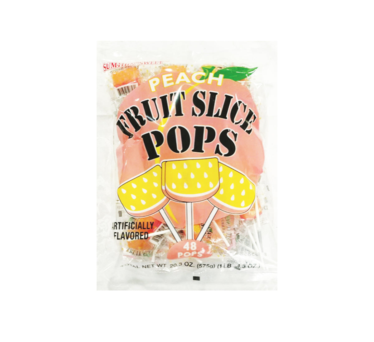 Fruit Slice Pops Peach 48 ct. — Sugar Bear Candy