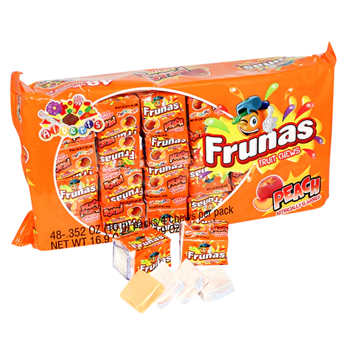 Frunas Fruit Chews Peach 48 ct. — Sugar Bear Candy