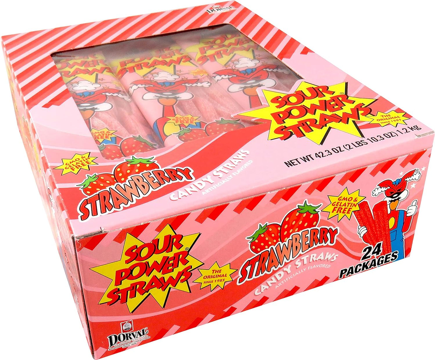 Sour Power Strawberry Straws 24 ct. — Sugar Bear Candy